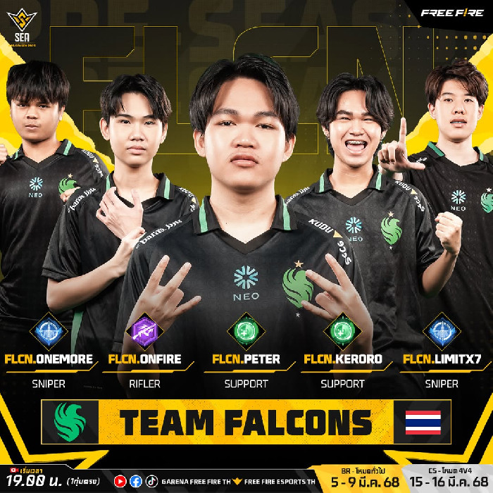 Jugdores falcons :: Escuela de Talentos de Free Fire